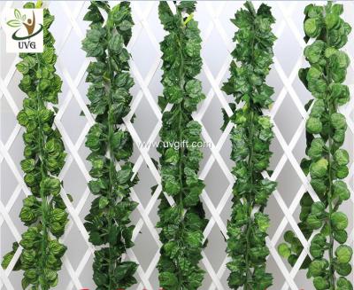 China Artificial Plastic Ivy Leaves Hanging Vines UVG Decor for Wedding Themes 2.5m Length DHP01 for sale