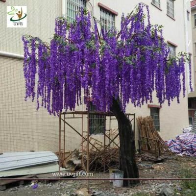 China 17ft Tall Purple Silk Wisteria Artificial Flower Tree Wedding Stage Decoration WIS018 for sale