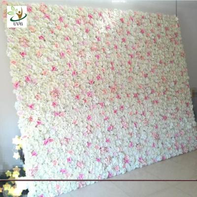 China Silk Rose Flower Wall Backdrop UVG Wedding Party Decoration 1x1m Customizable for sale