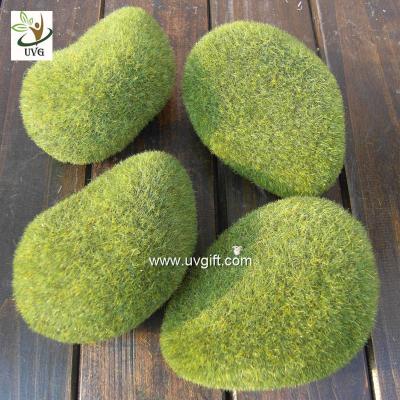 China UVG Preserved Artificial Moss Stone Décor Rock for Garden Wedding Ornament GRS040 30cm for sale