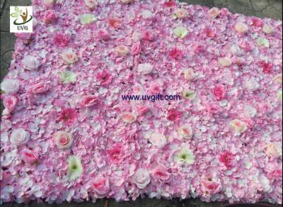 China UVG pink hydrangea wedding flower wall for stage background decoration CHR1148 for sale