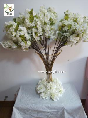 China White Artificial Cherry Blossom Branches UVG Tree Branches for Centerpieces Wedding Decoration 60cm for sale