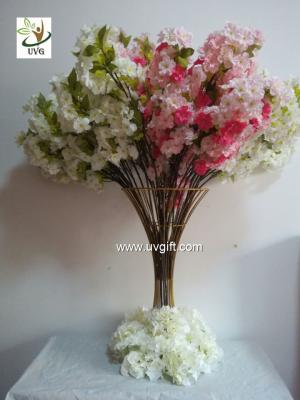 China UVG Pink Artificial Cherry Blossom Branch 90cm Silk Flower for Wedding Decoration for sale