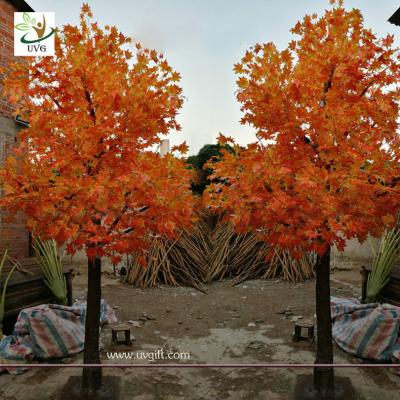 China Artificial Dwarf Maple Tree 12ft UVG Garden Ornament Autumn Fake Plant for Interior Decoration for sale