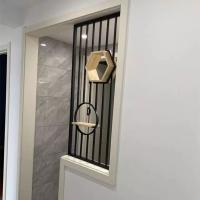 China Black Decorative Metal Room Divider Aluminum Screen Partition Panel Custom Size 1200x1800mm for sale