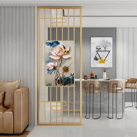 China Interior Decor Gold Room Divider Screen Laser Cut Privacy Panels for sale