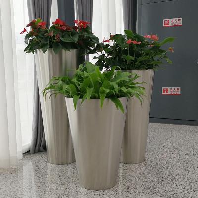 China Wholesale Large Round Corten Steel Planters Custom Size Stainless Steel Flowerpot for Outdoor for sale