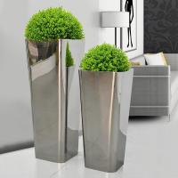 China Stainless Steel Metal Flower Pot Custom Size 304 Grade Anticorrosion Planter for Indoor Outdoor Garden Decoration for sale