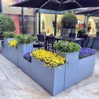 China Custom Size Stainless Steel Flowerpot High Durability Rust Resistant Home Decoration for sale