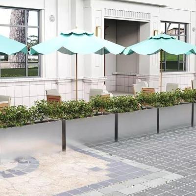 China Custom Stainless Steel Flower Pot Rust Resistant Square Round Indoor Outdoor 2 Sizes for sale