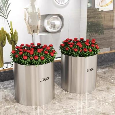 China Easy Maintenance Stainless Steel Flowerpot Custom Size for sale