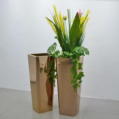 China Custom Stainless Steel Flowerpot Square Round Indoor Outdoor 10 Pieces MOQ for sale