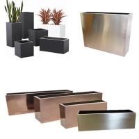 China Custom Stainless Steel Flowerpot Square or Round Plant Vase Indoor Outdoor 10 Piece MOQ for sale