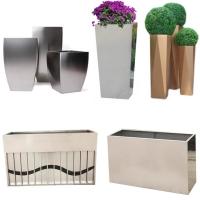 China Smooth Surface Decorative Metal Flower Pots High Durability Stainless Steel Material for sale
