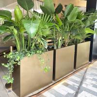 China Smooth Surface Decorative Metal Flower Pots High Durability Stainless Steel Material for sale