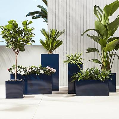 China Custom Stainless Steel Flowerpot Durable Rust Resistant Square Round 10 Piece MOQ for sale
