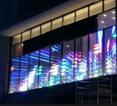 China Video Display 14bit 4800Hz Transparent Glass LED Display for sale