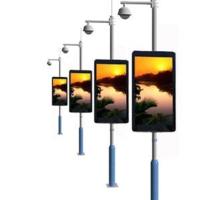 China P4 4mm 640*960mm Street Lighting Pole Lamppost Led Display Screen SignPost LED light pole billboard for sale