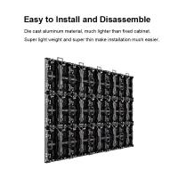 China Outdoor Waterproof Modular Led Video Display Panels Tile Hanging Bar 500x500mm Foldable P3.91 P4.81 Led Screen for sale