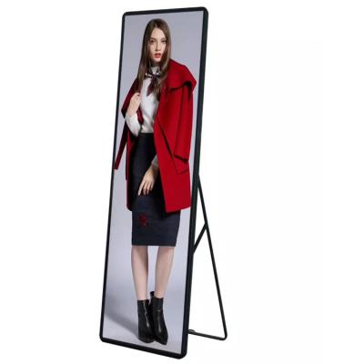 China Portable Indoor Floor Standing P2.5 Led Standee Poster Display Electronic poster screen P1.876 P2 P3 for sale