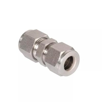 China SS316 Stainless Steel Compression Double Ferrule Union Tube Fitting 1/16-1 1/2 inch 2-38mm for sale
