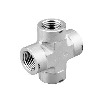 China SS 316 Thread Forged Pipe Fitting Cross 1/16 to 1 Inch Female NPT for sale
