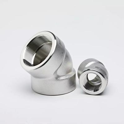 China Stainless Steel 304 45 Degree Forged Elbow 3000# NPT Threaded Pipe Fittings for sale