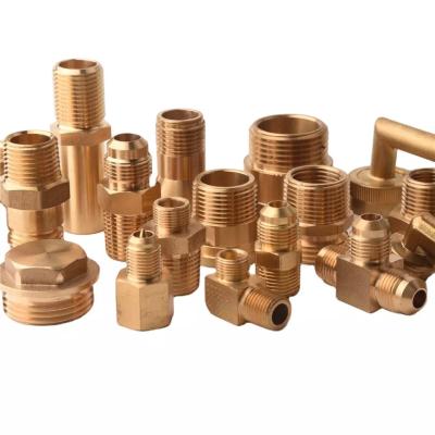 China Forged CNC Machined Lead Free Brass Pipe Fittings Elbow Tee Adapter 1/2 inch NPT for sale