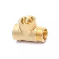 China Customized Logo Forged Brass Equal Tee Hexagon Head 90 Degree Elbow FxFxM Pump Fitting for sale
