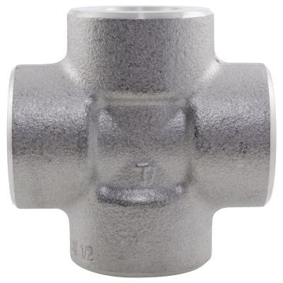 China ANSI B16.11 Forged Socket Weld Cross 1/2 inch 3000# Carbon Steel Pipe Fitting for Oil Gas for sale