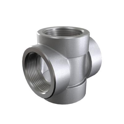 China ASME B16.11 316/316L Stainless Steel Socket Weld Cross Fitting 1/2 Inch for sale