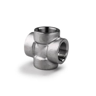 China Cross Stainless Steel 316 4 Way Connector Socket Weld Fitting for sale