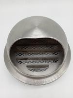China 304 Stainless Steel Wall Vent Cap 5inch Round Ventilation Grill Cover 0.4mm Thick for sale