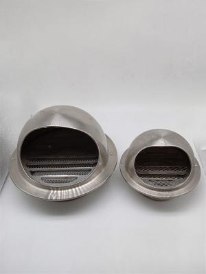 China 4 Inch 304 Stainless Steel Wall Vent Cap Round Ventilation Grill Cover 0.4mm for sale
