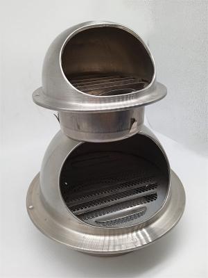 China 304 Stainless Steel Wall Vent Cap 10 Inch Round Ventilation Grill Cover 0.4mm Thick for sale