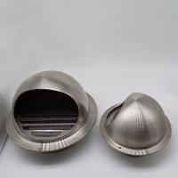 China 304 Stainless Steel Round Air Vent 5 Inch Exhaust Grille Louvered Silver 0.4mm Thick for sale