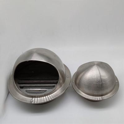China 304 Stainless Steel Round Air Vent 4 Inch Exhaust Grille Louvered Silver 0.4mm for sale