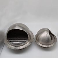 China 304 Stainless Steel Round Air Vent 3 Inch Exhaust Grille Louvered Silver 0.4mm Thick for sale