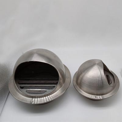 China 304 Stainless Steel Round Air Vent 3 Inch Exhaust Grille Louvered Silver 0.4mm Thick for sale