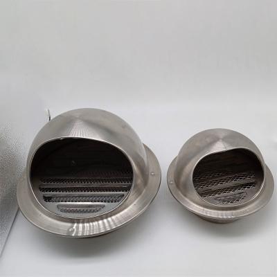 China 304 Stainless Steel 5 Inch Round Air Vent Exhaust Grille Louvered Silver for sale