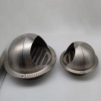 China 304 Stainless Steel 4 Inch Round Air Vent Exhaust Grille Louvered Silver Duct Cover for sale