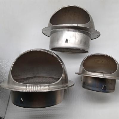 China 304 Stainless Steel Round Air Vent 6 Inch Exhaust Grille Louvered Silver 0.4mm for sale