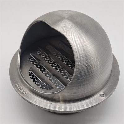 China 4 Inch 304 Stainless Steel Round Kitchen Wall Cap Air Vent Cover for Exhaust Ducting for sale