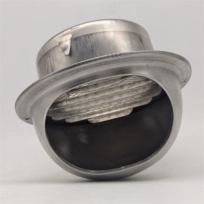 China 3 Inch 304 Stainless Steel Wall Air Vent Cover Hood End Ducting Cap Round Grille for sale
