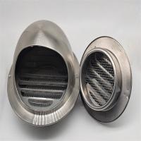 China 5 Inch 304 Stainless Steel Wall Air Vent Cover Hood End Ducting Cap Round Grille Ventilation for sale