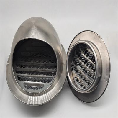China 5 Inch 304 Stainless Steel Wall Air Vent Cover Hood End Ducting Cap Round Grille Ventilation for sale