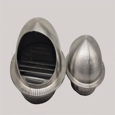 China 5 Inch 304 Stainless Steel Wall Vent Cover Rain Dryer Exhaust Louvered Air Cap for sale