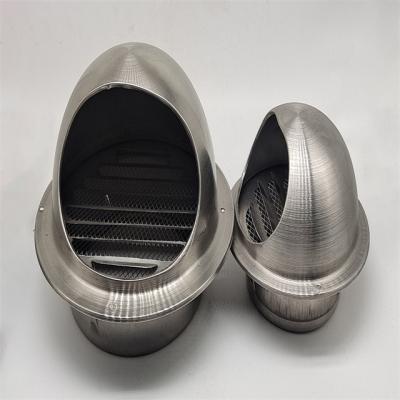 China 4 Inch 304 Stainless Steel Wall Vent Cover Rain Dryer Exhaust Air Cap for sale