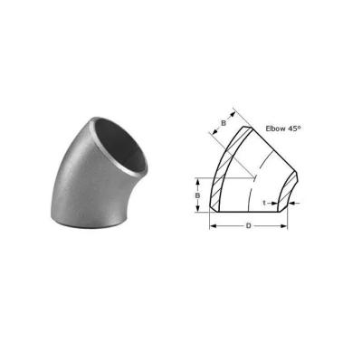 China Long Radius 45 Degree Elbow 1 Inch S-10S ASME B16.9 ASTM A403 WP S31254 Seamless for sale