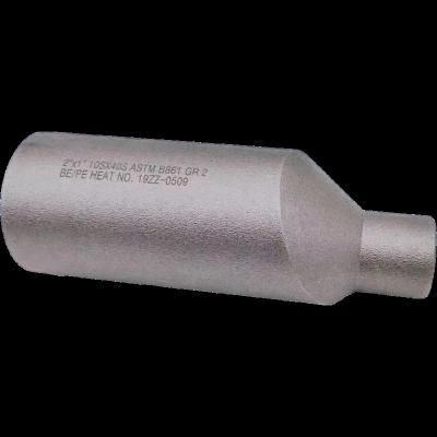 China Titanium Alloy Swage Nipple ASTM B861 GR2 2 x 1 Inch SCH10S x SCH40S Forged Pipe Fitting for sale